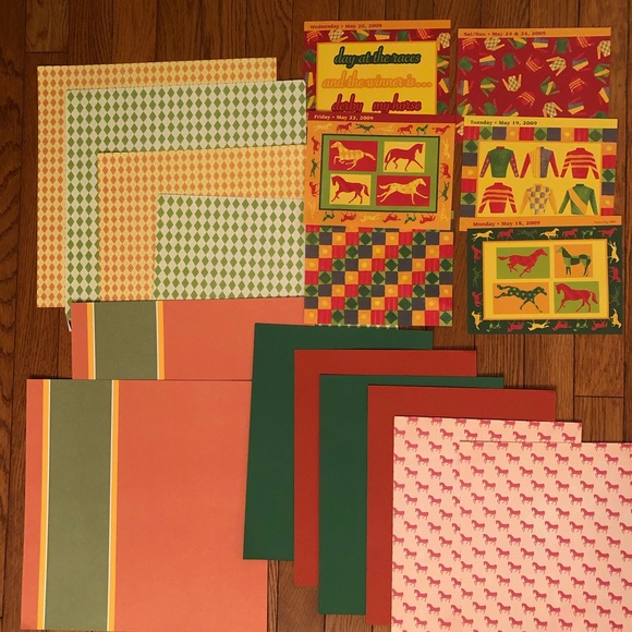 Office | Kentucky Derby Day Horse Races Scrapbookcraft Papers | Poshmark